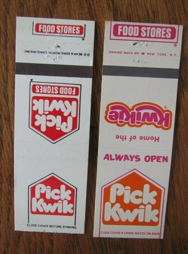PICK KWIK FOOD STORES MATCHBOOK MATCHCOVERS (FLORIDA) -F9 | eBay