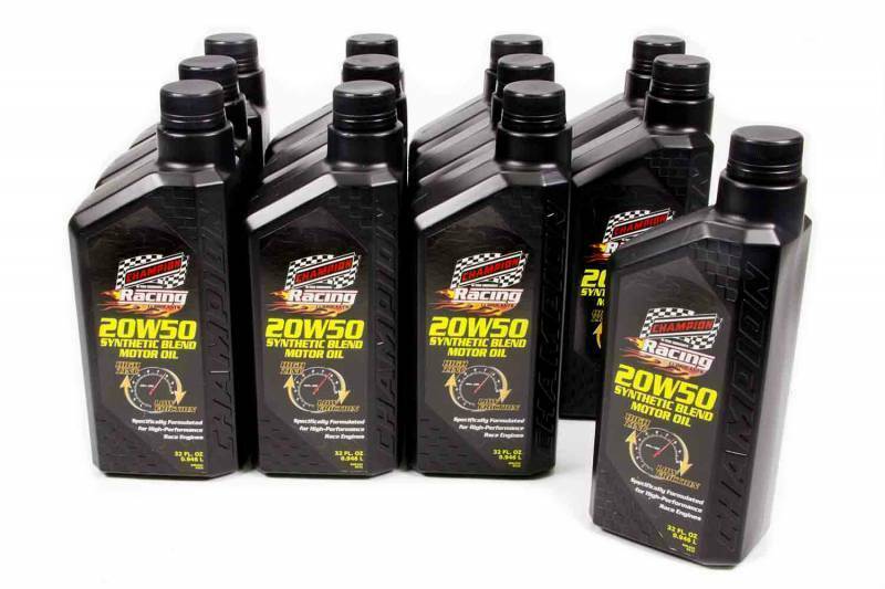 12 Quarts of Champion Racing Oil 20W/50 Synthetic Blend High Zinc 4111H ...