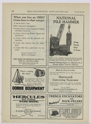 1926 National Hoisting Engine Ad: National Pile Hammer - Harrison, New ...