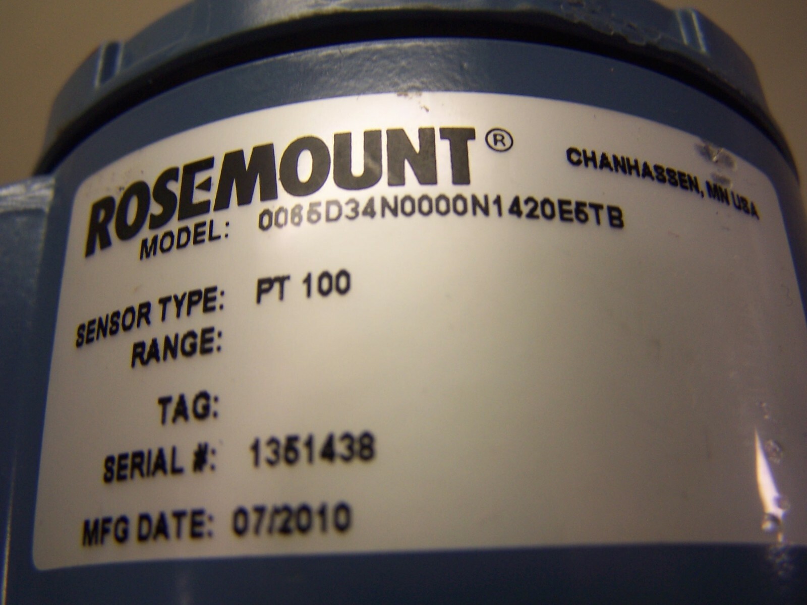 ROSEMOUNT PT100 TEMPERATURE TRANSMITTER 0065D34N0000N1420E5TB | eBay