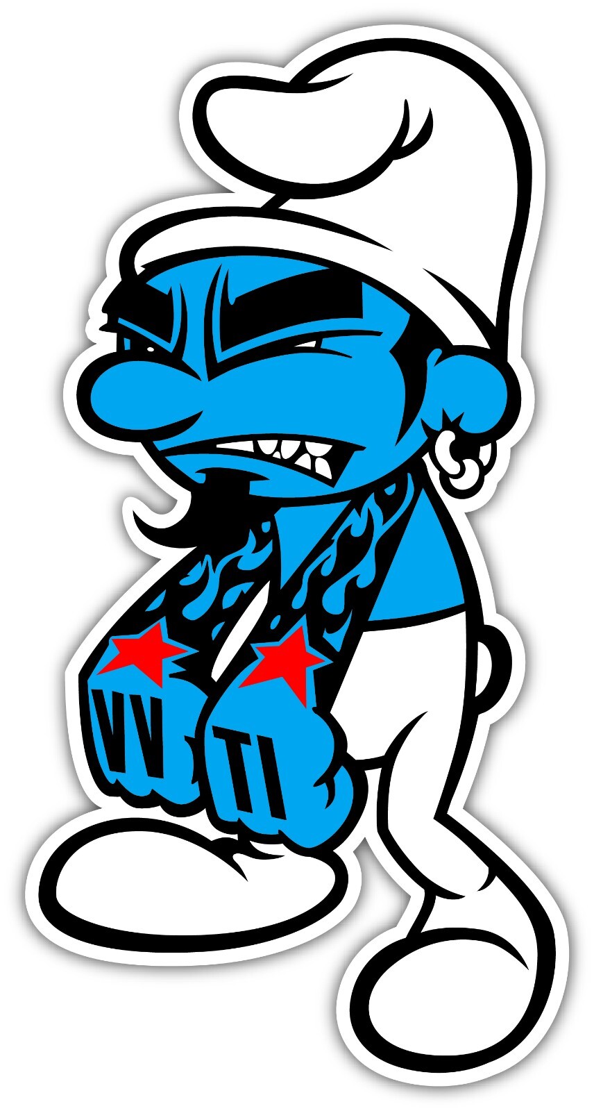 SMURF DECAL STICKER TRUCK VEHICLE WINDOW WALL FLOOR HELMET MADE IN USA ...