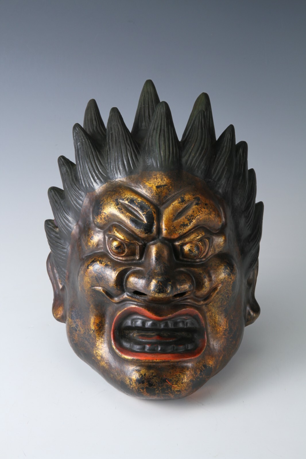 Old Vintage Plaster Buddhism Mask Plaque -Basara- Showa Product Nara ...