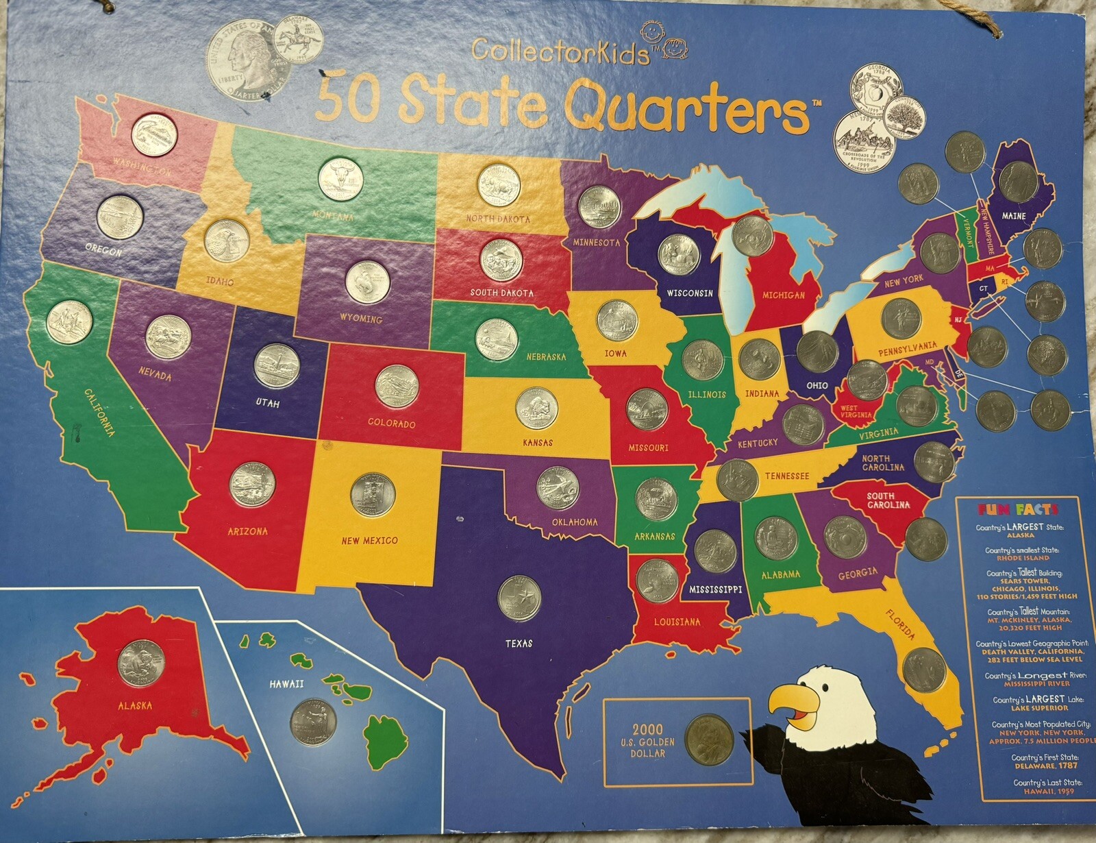 Collectorkids Quarters of the United States Collectors Map 1999-2008 VG ...