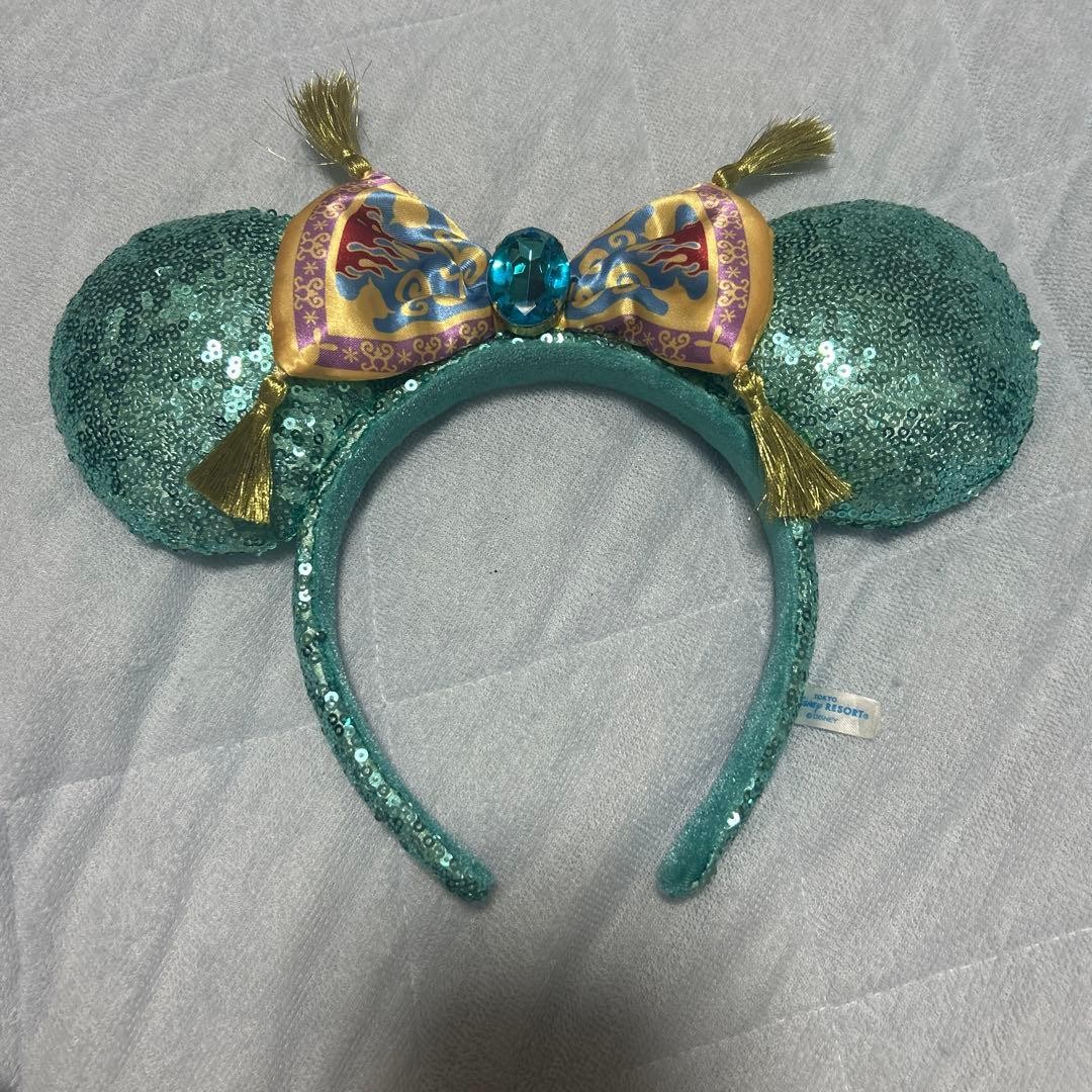 Turquoise Mickey Mouse Ear Headband with Glitter Bow | eBay