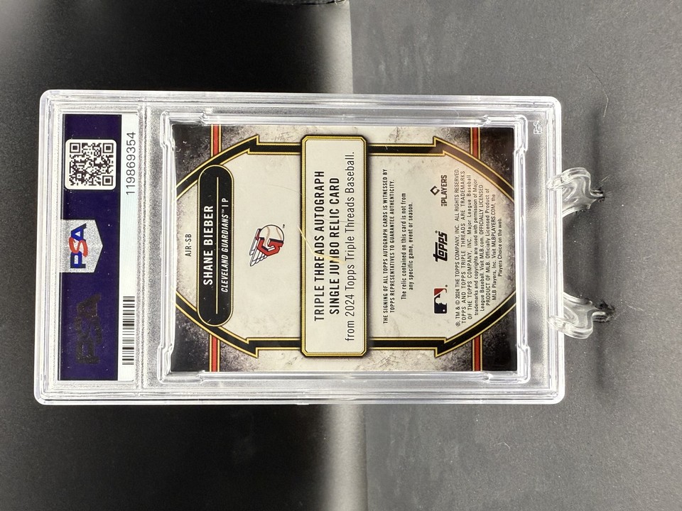 SHANE BIEBER 2024 Topps Triple Threads Auto Single Jumbo Relic #AJRSB ...
