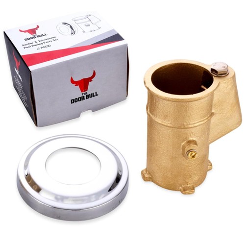 Brass Pool Rail Anchor and Escutcheon Set – 2 Pack Inground Anchors ...