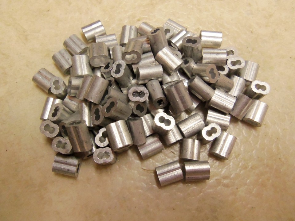 100 5/64 Aluminum Double Ferrules Sleeves Traps Trapping Snares (100 ...