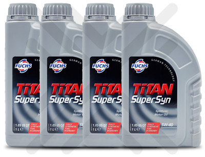 Fuchs Titan Supersyn 5W-40 4L 4 Litre (1L X 4) Car Engine Oil 5W40 ...