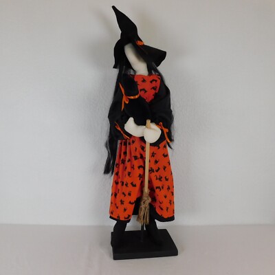 Halloween Witch Cloth Doll Free Standing 30" Tall Primitive Faceless ...