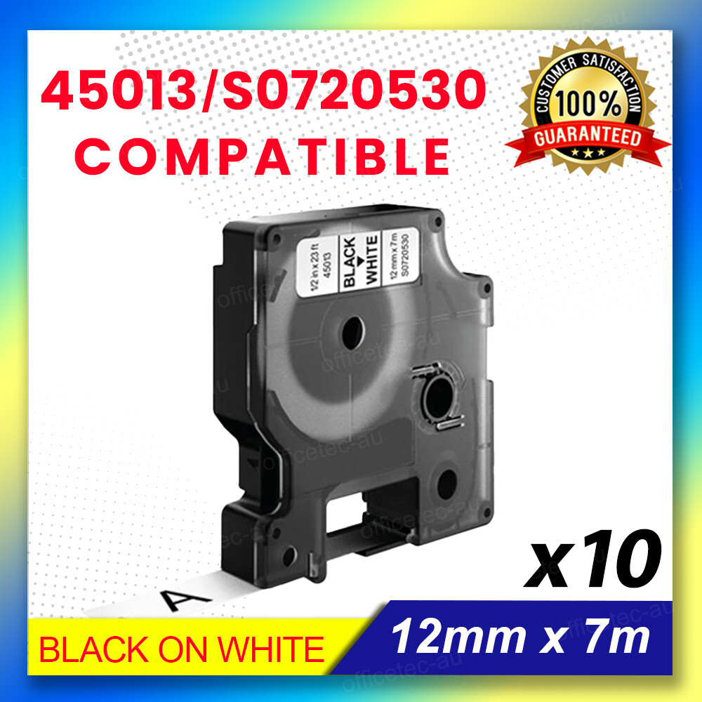 10x Compatible for Dymo 45013 D1 Label Tape LabelManager 160 210D 500TS ...