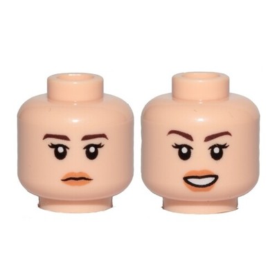 LEGO - Minifig, Head Female Brown Eyebrows, Orange Lips, Neutral ...