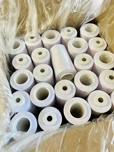 50 Spools Bright White Serger Overlocker Multi Purpose Sewing Thread 40 ...