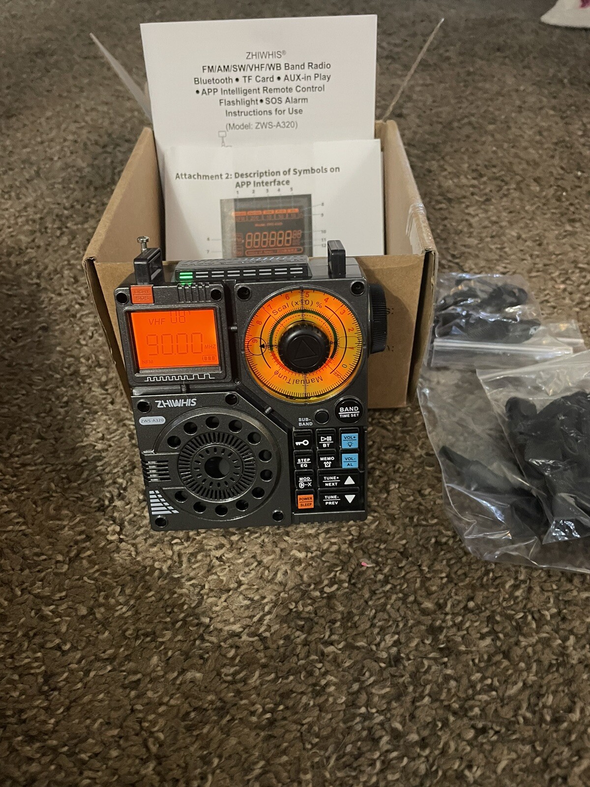 ZWS-A320 Radio With App Control, AirAM/FM/VHF/ShorWave/WB/Rechargeabl ...