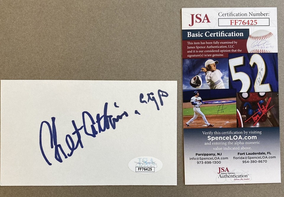 Chet Atkinson Signed Paper JSA Certified | eBay