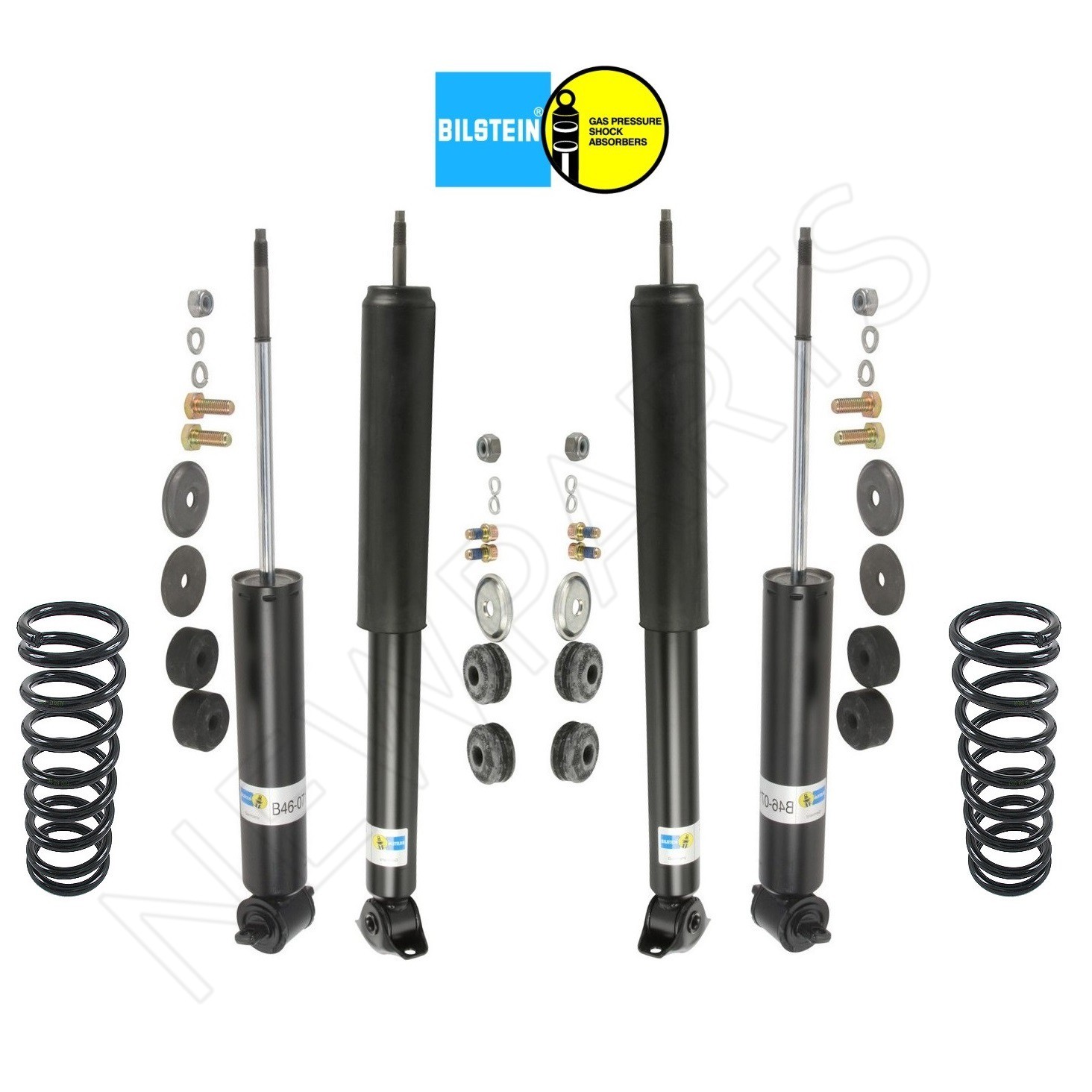 Front & Rear Shock Absorbers & Rear Coils Kit Bilstein B4 For Mercedes ...