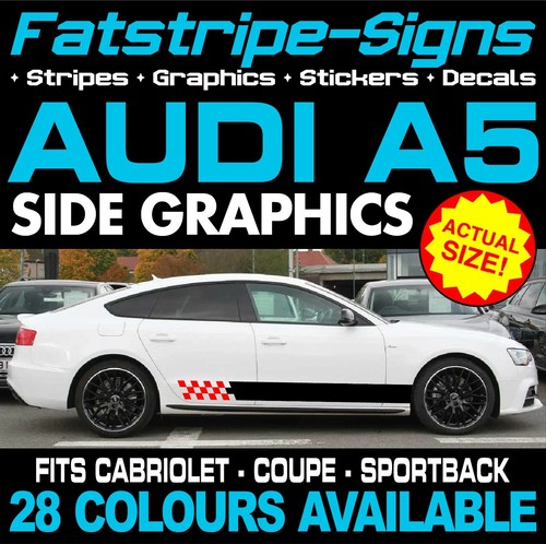to fit AUDI A5 GRAPHICS STRIPES STICKERS DECALS COUPE SPORTBACK S5 RS5 ...