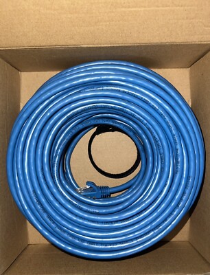 MediaBridge CAT6 Ethernet Cord - Blue 100 Ft + Reusable Hook&Loop Cable ...
