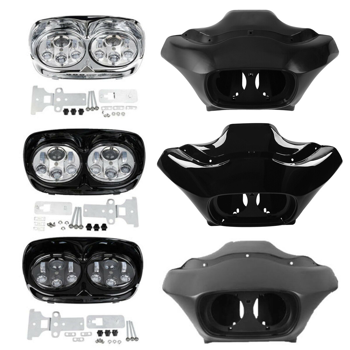 Inner Outer Fairing Dual Headlight Fit For Harley Road Glide FLTR 1998 ...