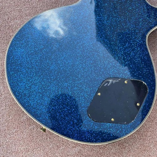 Rosewood Electric Guitar, Left Hand LP Customization, Metal Blue Gold ...