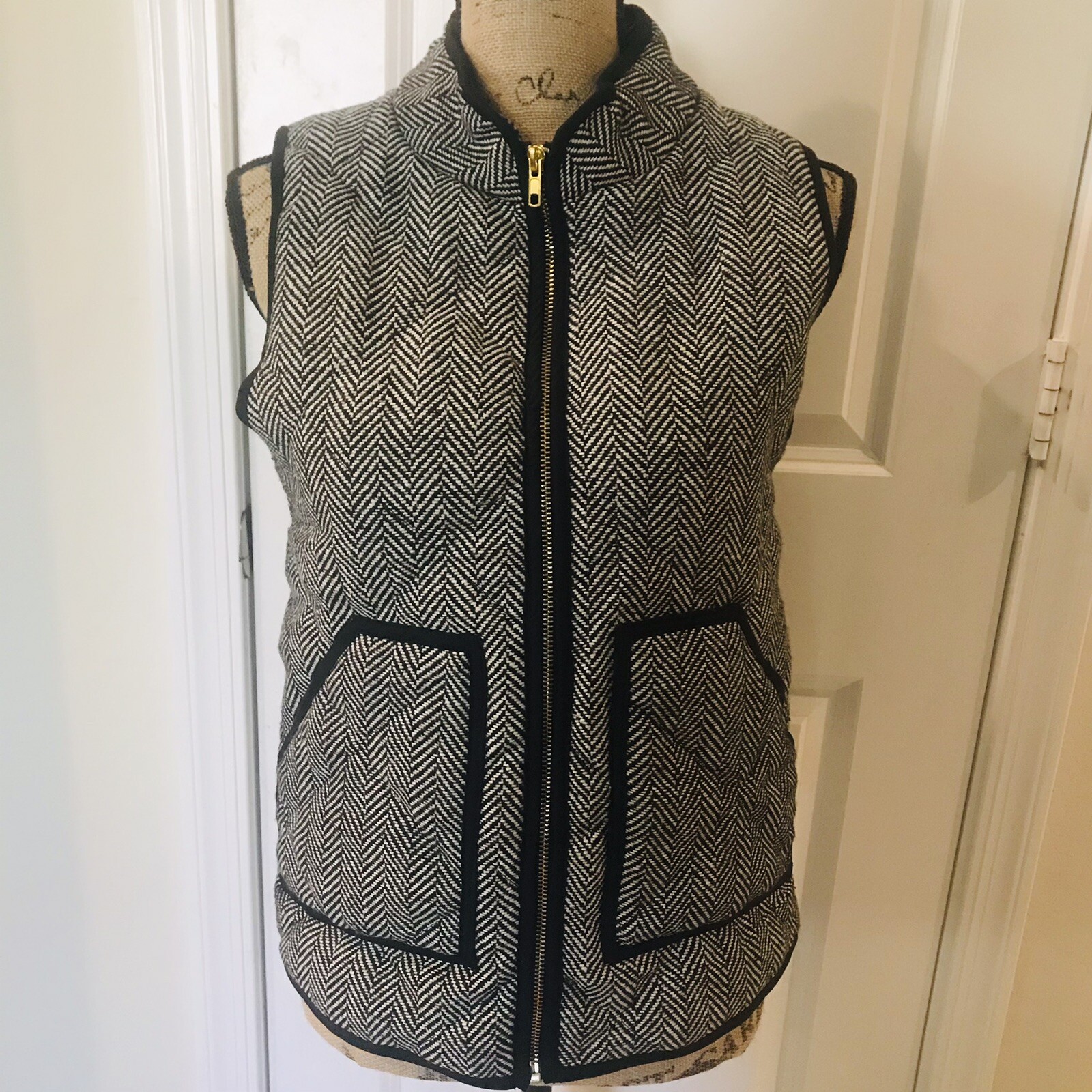 Merokeety Quilted Herringbone Puffer Vest Jacket Size… - Gem