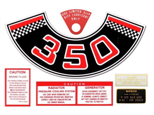 Engine Bay Decal Kit + Diff Tab for Holden HT HG 350 | eBay