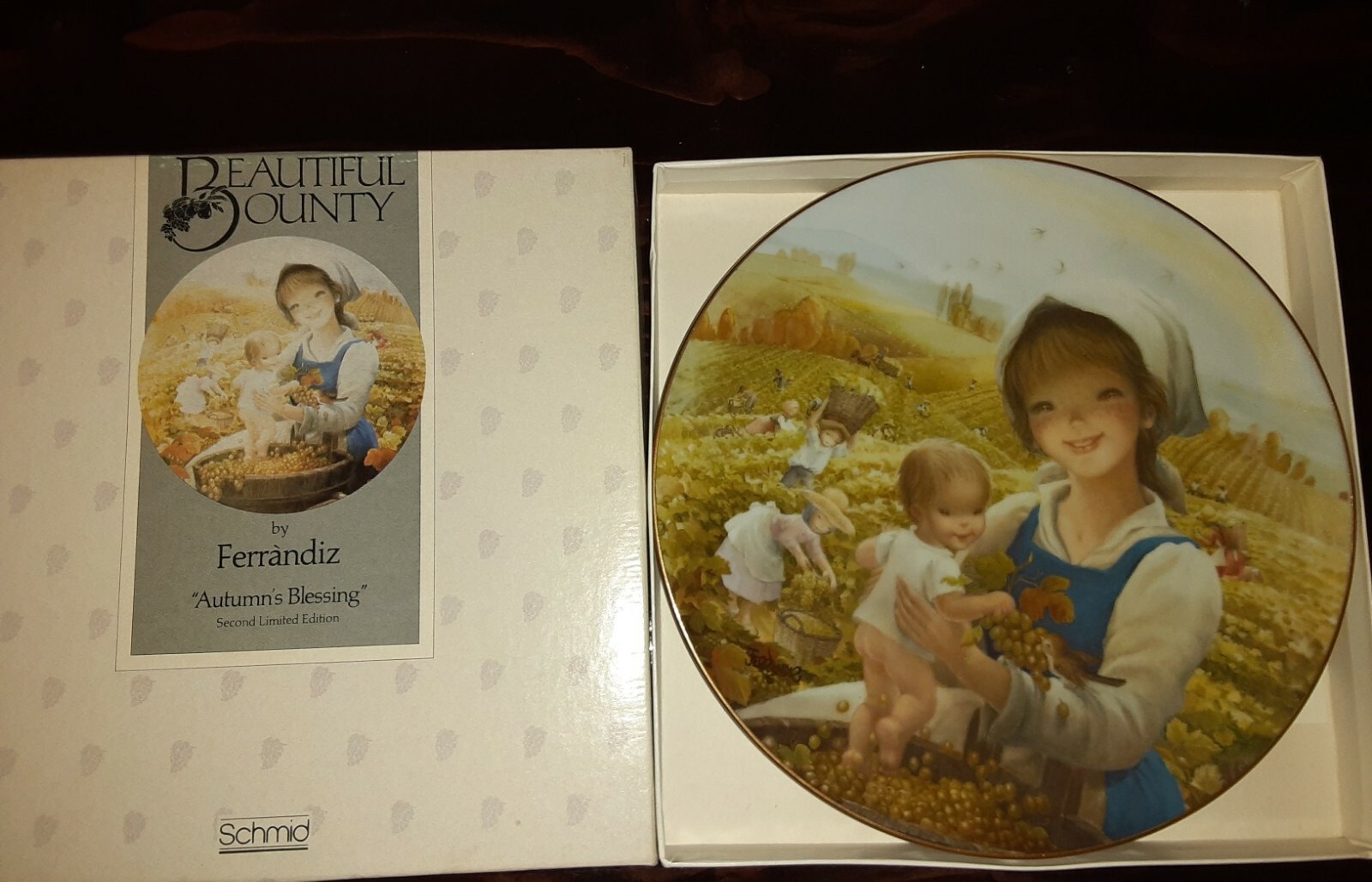 Schmid by Juan Ferrandiz Autumn's Blessings Porcelain Plate Beautiful ...