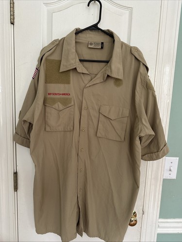 Boy Scouts Uniform Shirt Sz Mens XXL Tan Short Sleeve BSA Official | eBay