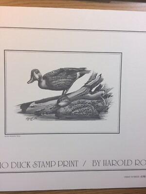 Harold Roe,1987, Ohio Duck Print,Ducks,1534/2000 ,No Stamp ,Mint.,35 ...