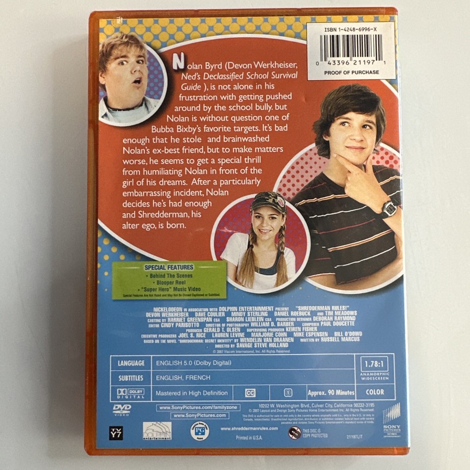 Shredderman Rules (DVD, 2007) 43396211971| eBay