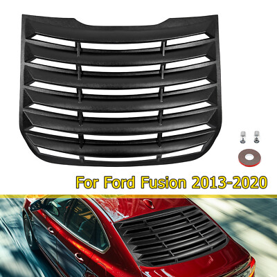 Matte Black Rear Window Louver Sun Shade Cover W/Tape For Ford Fusion ...
