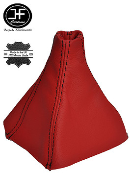 RED REAL LEATHER BLACK STITCH MANUAL SHIFT BOOT FITS TOYOTA MR2 1989 ...