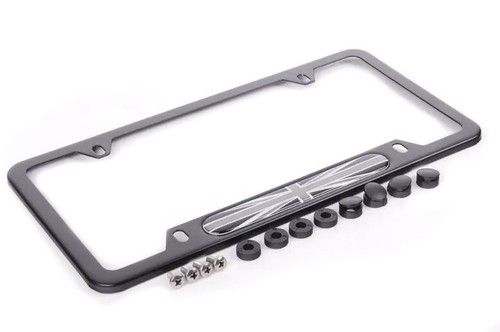 Genuine Mini Cooper Black Jack License Plate Frame 80122211237 NEW | eBay