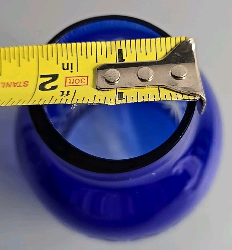 Vintage Glass Cobalt Blue Lamp Shade BOHEMIAN CHEK Cut To Clear | eBay