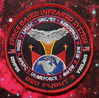 GEO FLIGHT 3 SPACE BASED INFRARED SYSTEM 45SW SEMPER USAF HOOK & LOOP ...