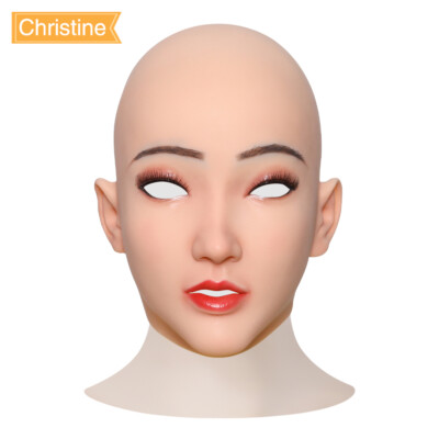 Crossdresser Realistic Silicone Female Mask Head Mask Cosplay For Drag ...