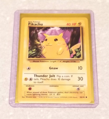 PICKACHU - Base Set 58/102 - Starter Pokemon Card - Lightly Played ...
