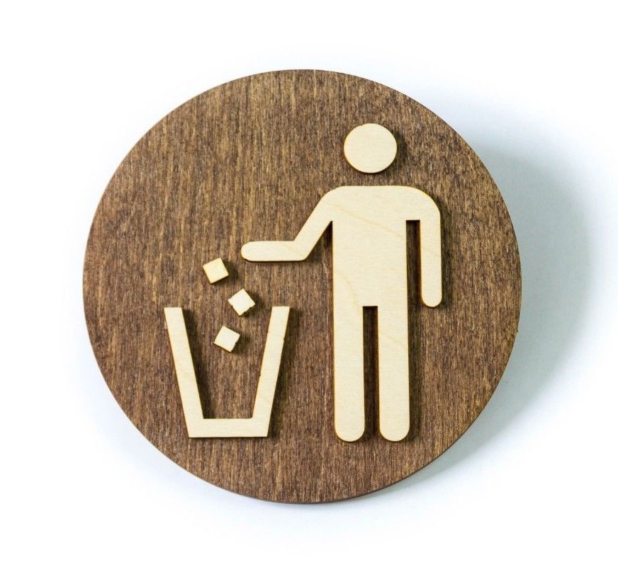 Trash, Bin, Garbage Door Sign, WC Sign, Restroom Door Sign, Toilet ...