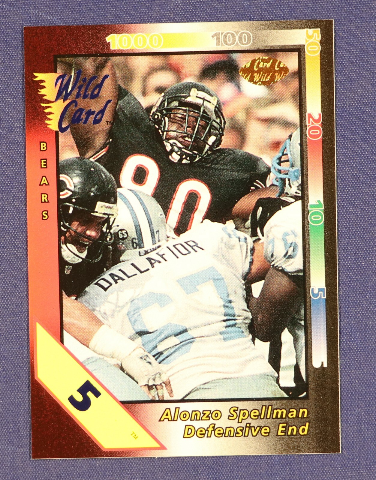 1992 Wild Card Red Hot Rookies 5 Stripe #29 Alonzo Spellman | eBay