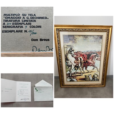 MULTIPLO SU TELA DAN BREUS GIORGIO DE CHIRICO TIRATURA LIMITATA 171PZ ...