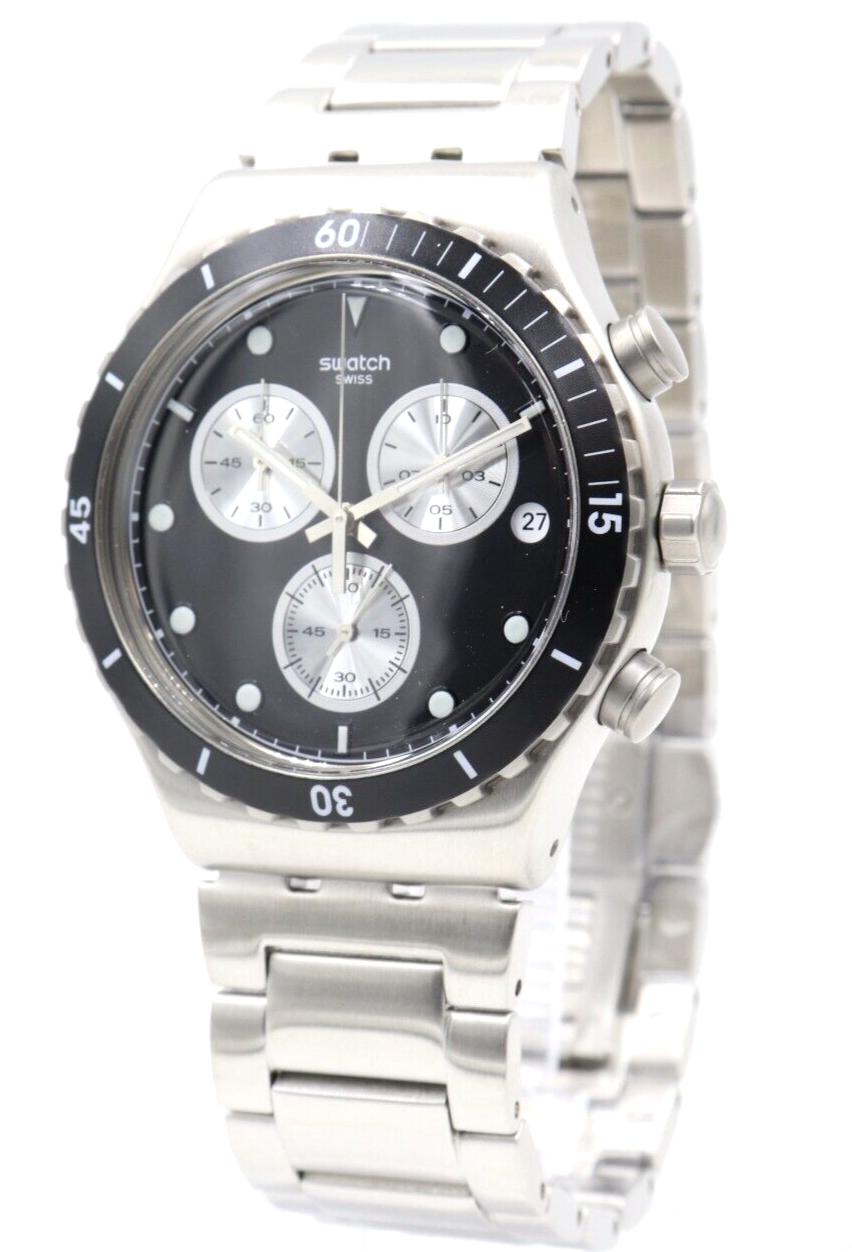 Swatch "DARK IRONY" Chrono Watch 45mm YVS487G for sale online | eBay