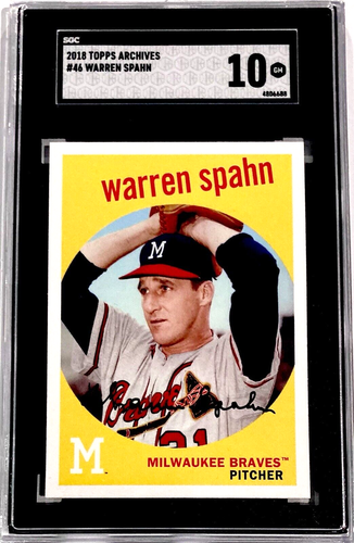 2018 Topps Archives #46 Warren Spahn SGC 10 GEM MINT | eBay