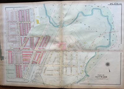 ORIGINAL 1923 G.W. BROMLEY PHILADELPHIA PA, TACONY CREEK PARK, ATLAS ...
