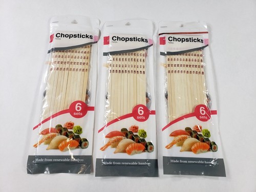 Lot Of 3 Pack Jacent 05887 Reusable Chopsticks 6 Pair In Each Pack ...