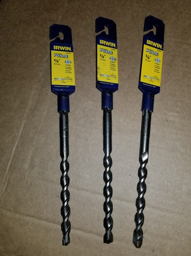 Irwin 322024 3/8" x 4" x 6" SDS Plus Hammer Drill Bit LOT OF 3 BITS ...