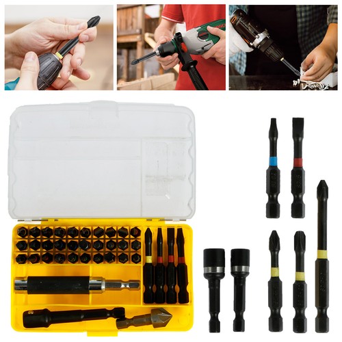 44Pcs Impact Screw Driver Bit Set S2 Steel Electric Screwdriver Bit Box ...