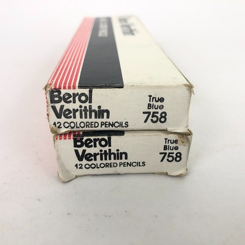 Lot of 23 Berol Verithin Color Pencils 758 True Blue NOS unused | eBay