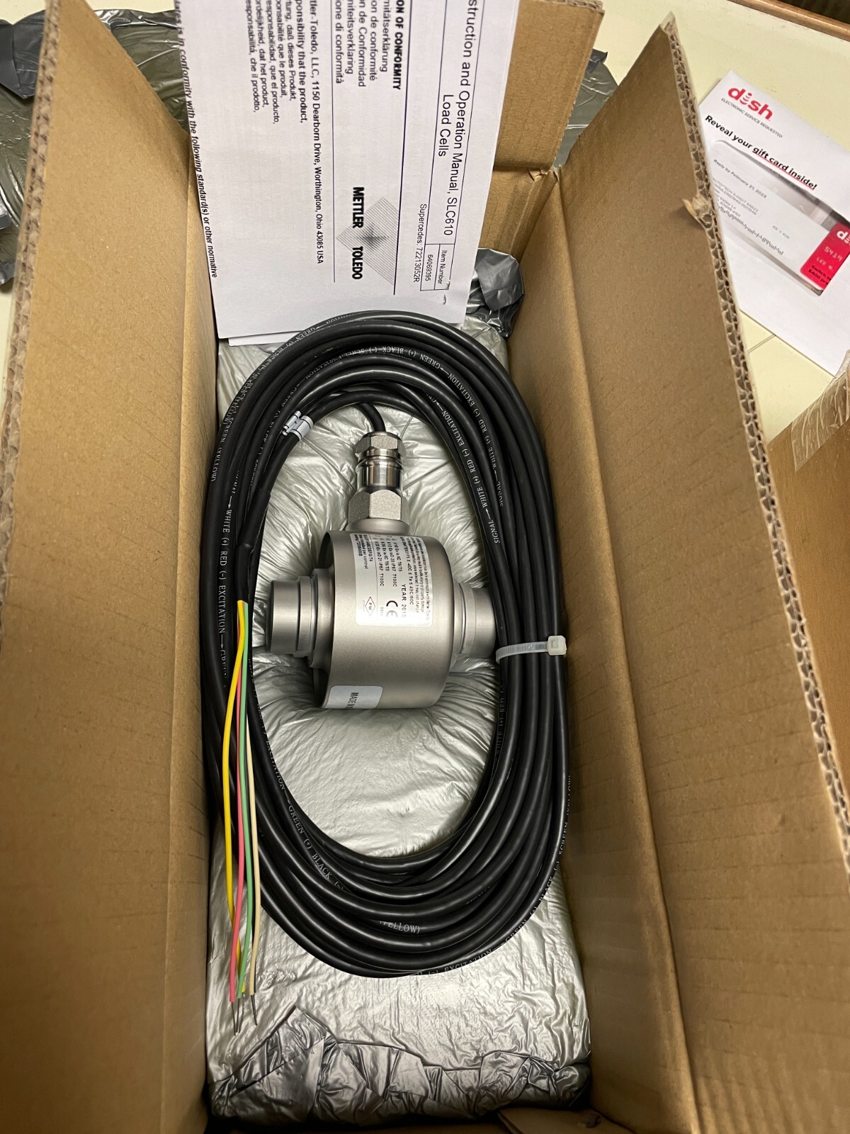 METTLER TOLEDO 72205434 LOAD CELL SLC610 C3/III M n: 6 Emax/CAP 15t ...