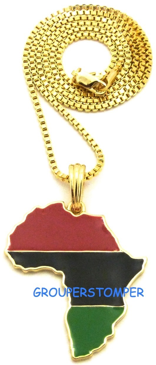 Africa Map Jamaican Pendant Necklace With Assorted Style Chains | eBay