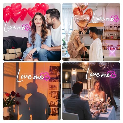 Custom Neon Signs Love Me Neon Signs With Pink Double Hearts Led Neon ...