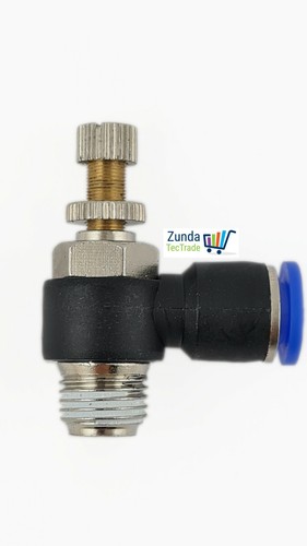 Pneumatik Winkel-Drosselventil Abluftdrossel Druckluft Ventil Regler ...